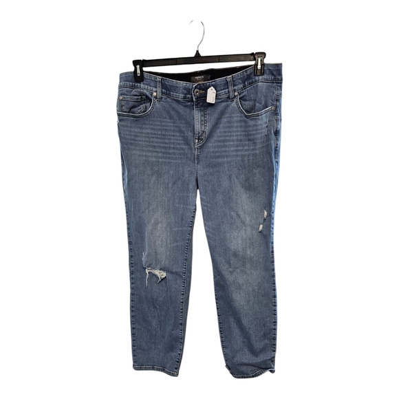 torrid | Jeans | Torrid Blue Boyfriend Jeans With Distressed Details ...